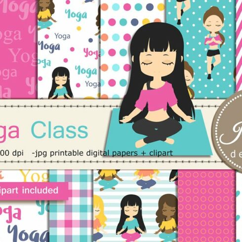 Yoga Digital Papers & Clipart | Master Bundles