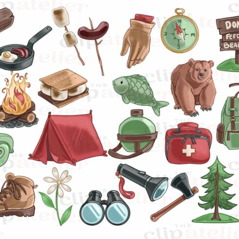 Camping Clipart Illustrations | Master Bundles