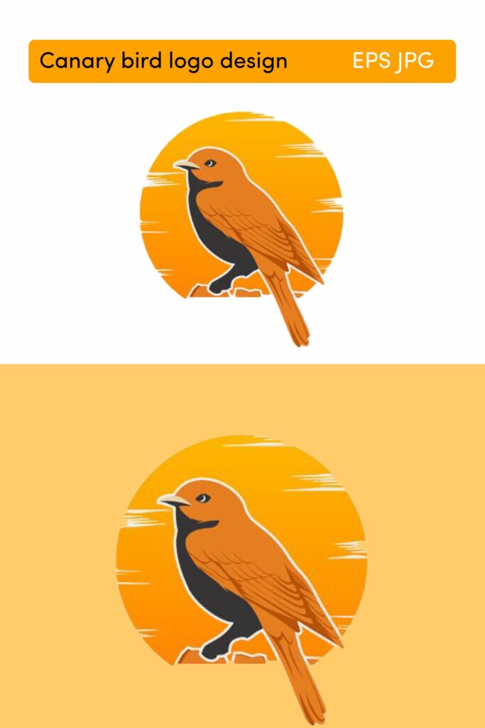 Canary Bird Logo Design Vector Illustration – MasterBundles