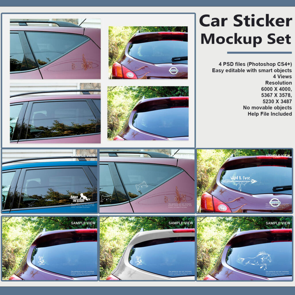 Car Sticker Mockup Set – MasterBundles