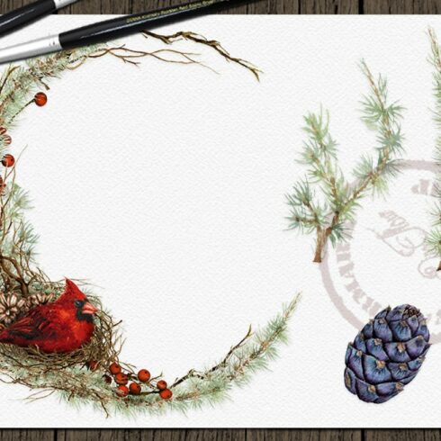 Cardinal Cedar Illustration | Master Bundles