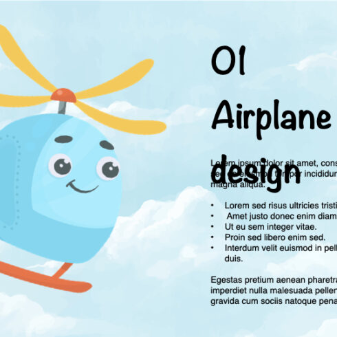 Cartoon Airplane Powerpoint Template | Master Bundles