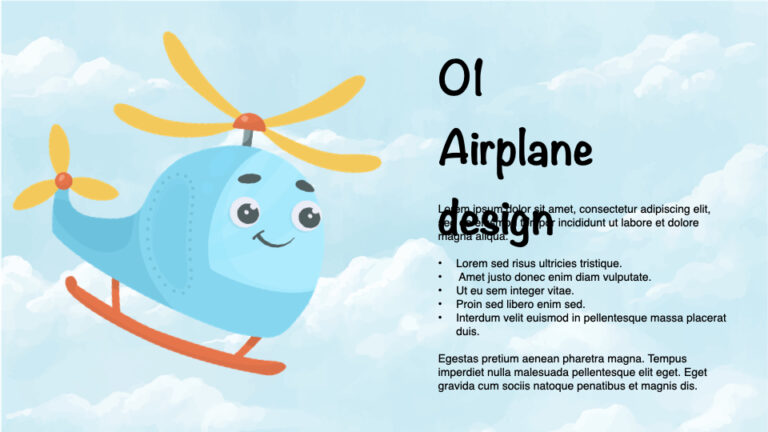 Cartoon Airplane Powerpoint Template – MasterBundles