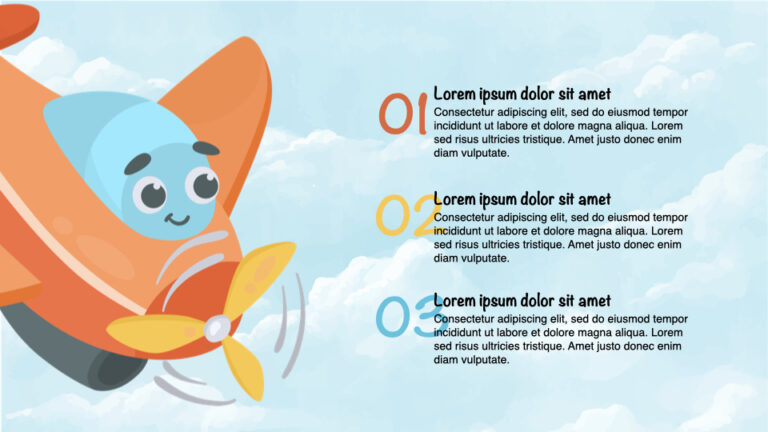 Cartoon Airplane Powerpoint Template – MasterBundles
