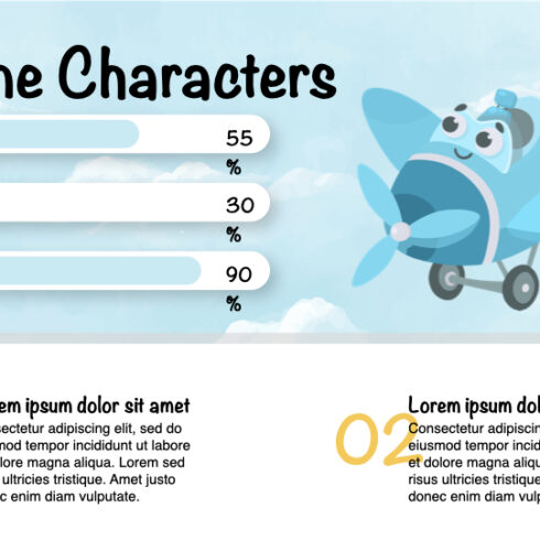 Cartoon Airplane Powerpoint Template | Master Bundles