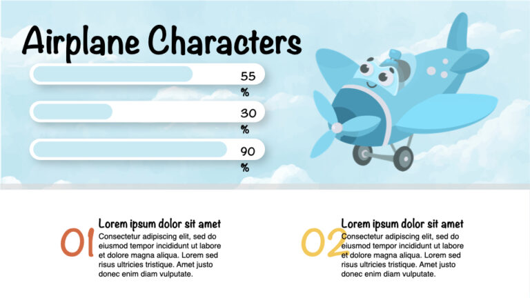 Cartoon Airplane Powerpoint Template – MasterBundles