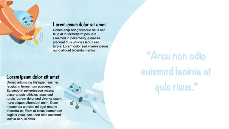 Cartoon Airplane Powerpoint Template – MasterBundles