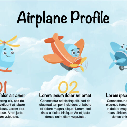 Cartoon Airplane Powerpoint Template | Master Bundles