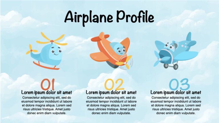 Cartoon Airplane Powerpoint Template – MasterBundles