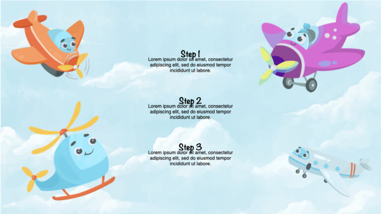 Cartoon Airplane Powerpoint Template – MasterBundles