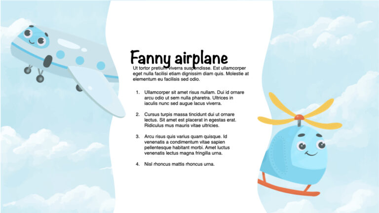 Cartoon Airplane Powerpoint Template – MasterBundles