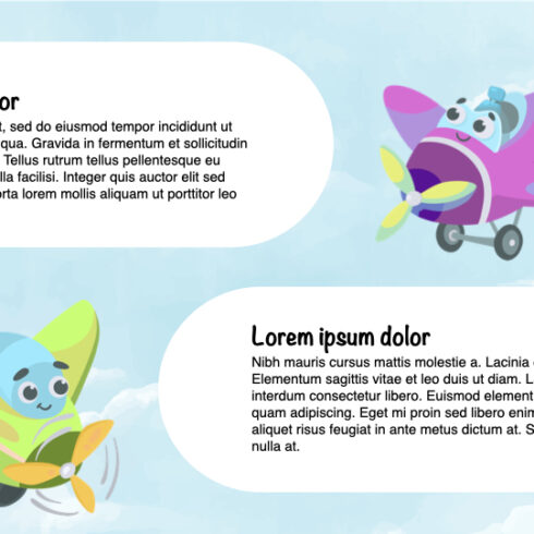 Cartoon Airplane Powerpoint Template | Master Bundles