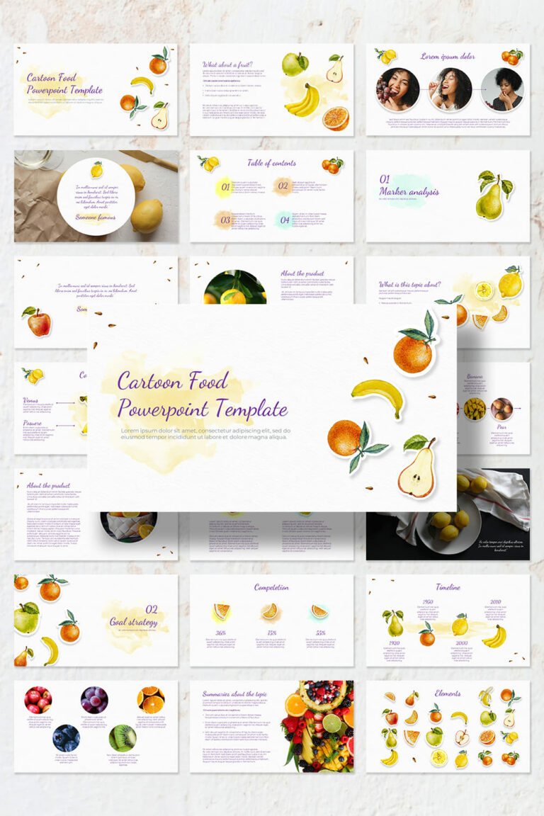 Cartoon Food Powerpoint Template – MasterBundles