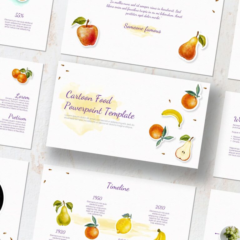 Cartoon Food Powerpoint Template – MasterBundles