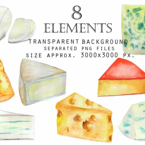 Cheese. Watercolor Clip Art | Master Bundles