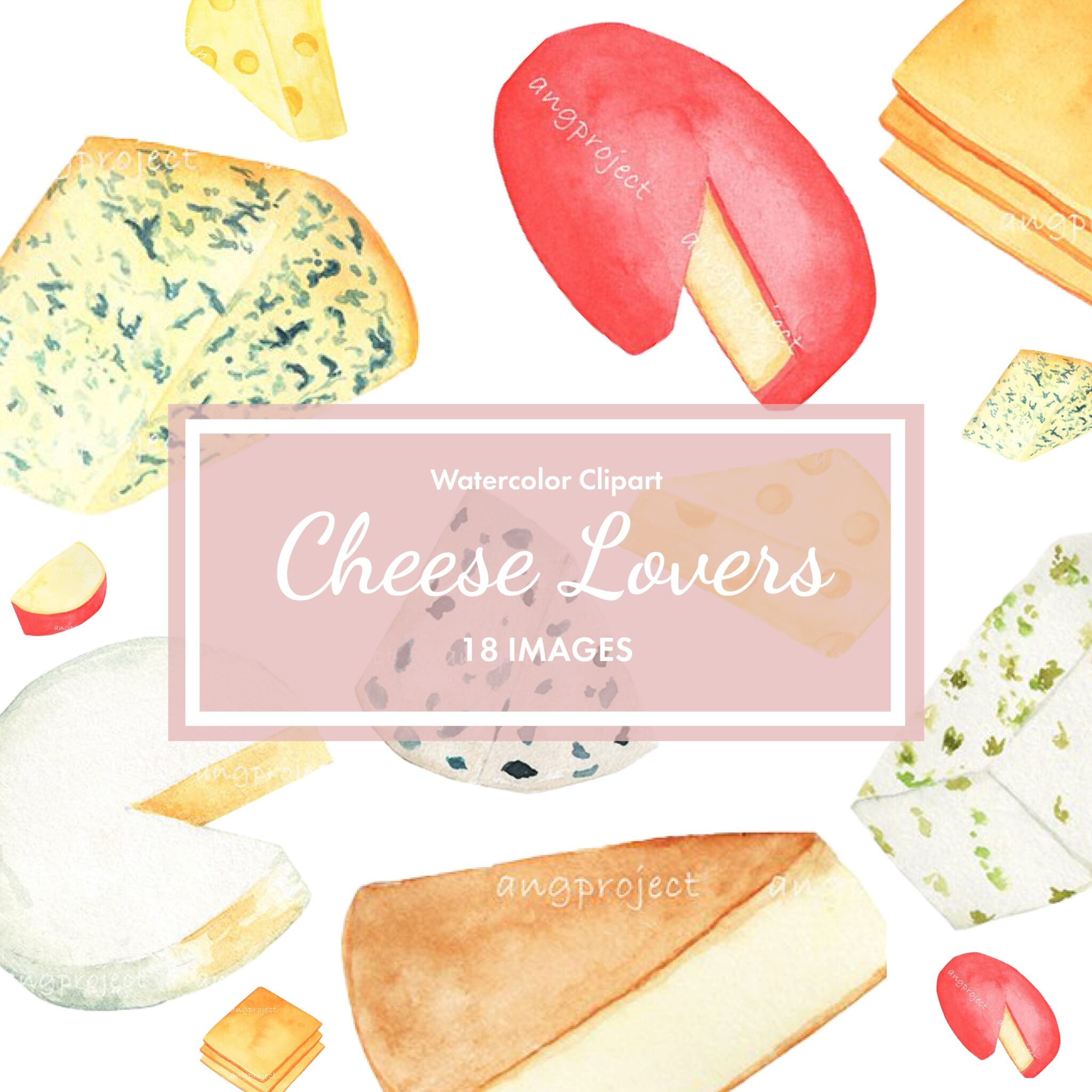 Cheese Watercolor Clipart | Master Bundles