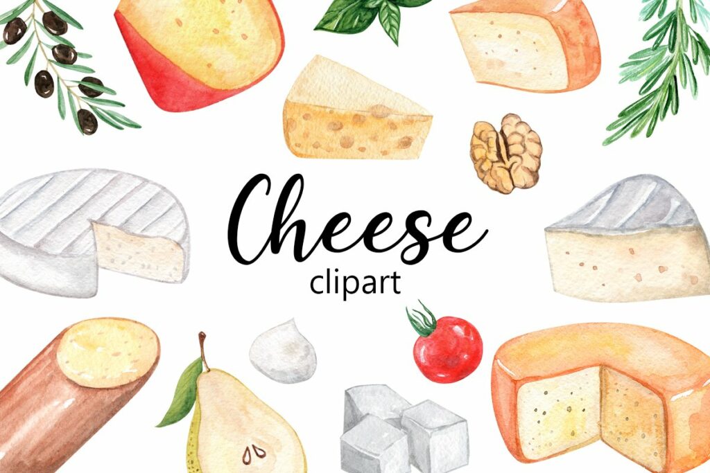 Cheese Watercolor Clipart – MasterBundles