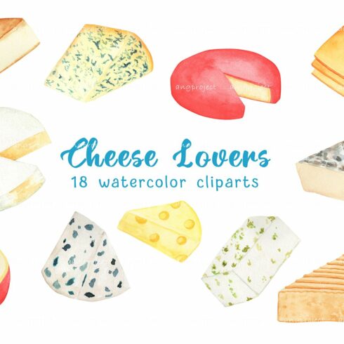 Cheese Watercolor Clipart - Food Watercolor Png | Master Bundles