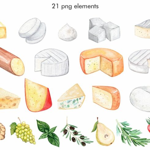 Cheese Watercolor Clipart | Master Bundles