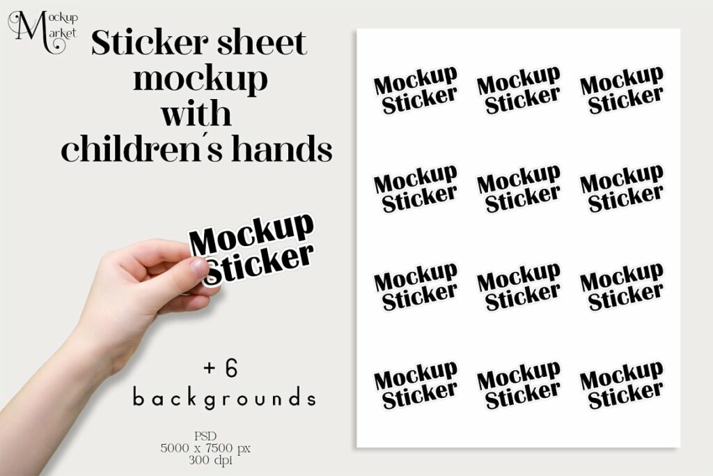 Child Hand Sticker Sheet Mockup Psd – MasterBundles