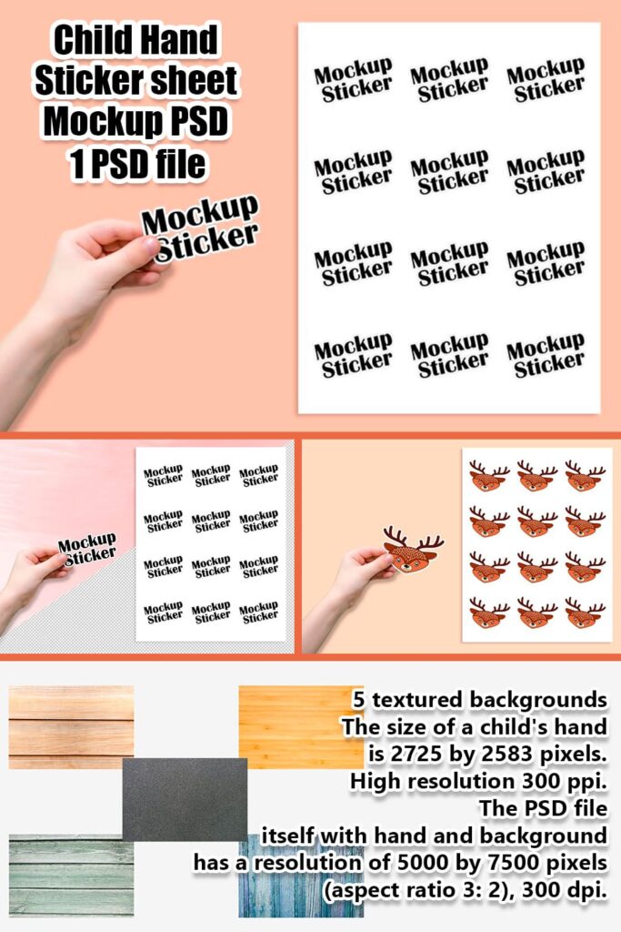 Child Hand Sticker Sheet Mockup Psd – MasterBundles