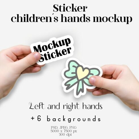 Child Hands Sticker Mockup. Psd, Png | Master Bundles