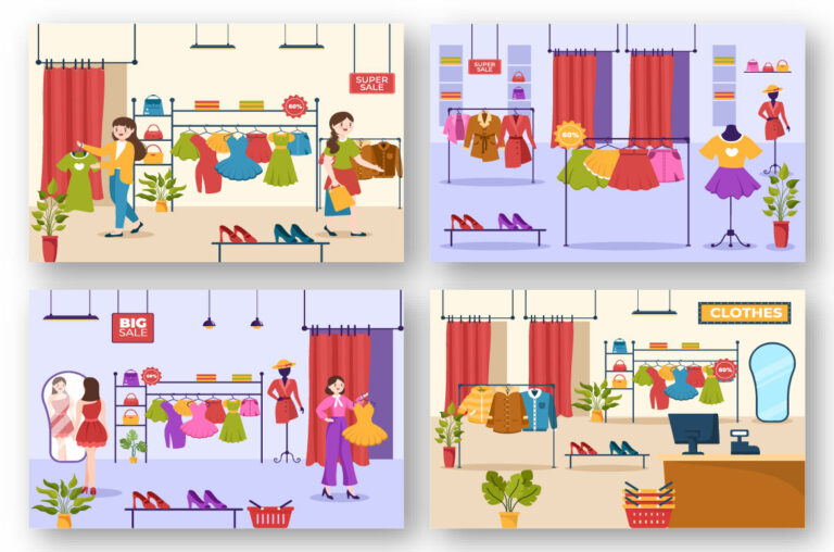 10 Fashion Clothing Store Illustration - MasterBundles