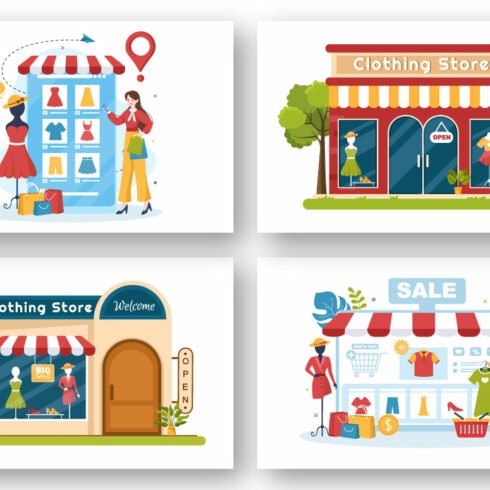 10 Fashion Clothing Store Illustration | MasterBundles