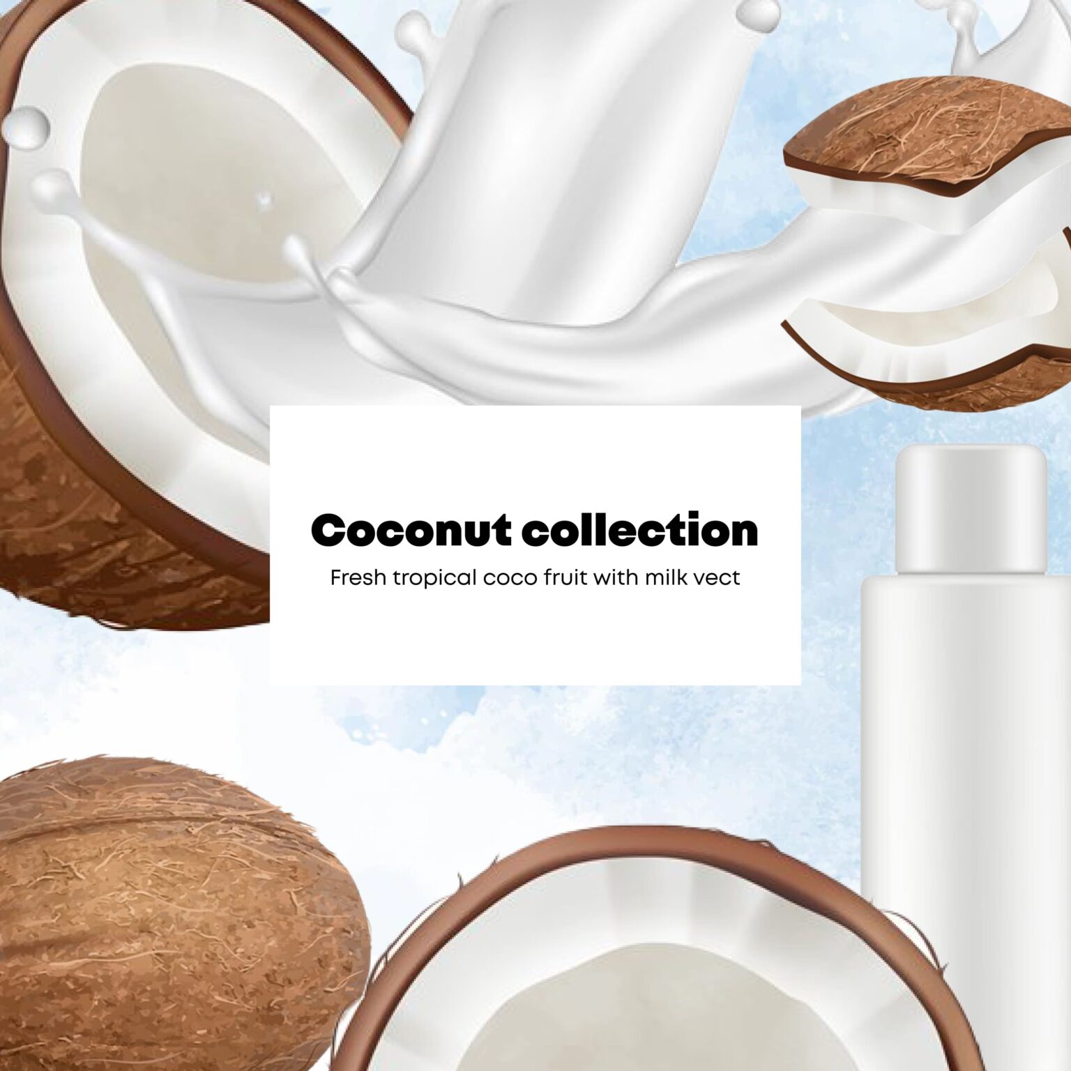 Coconut Milk. Tropical Fresh Plant Aromatic Nuts and Fruits – MasterBundles