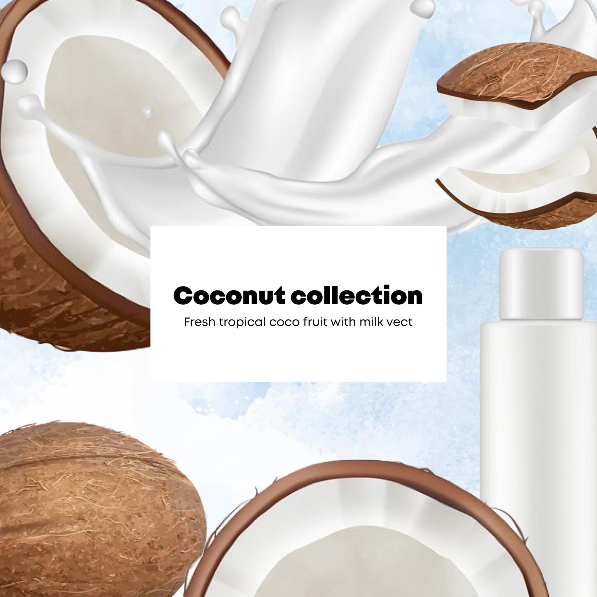 Coconut Milk. Tropical Fresh Plant Aromatic Nuts and Fruits – MasterBundles