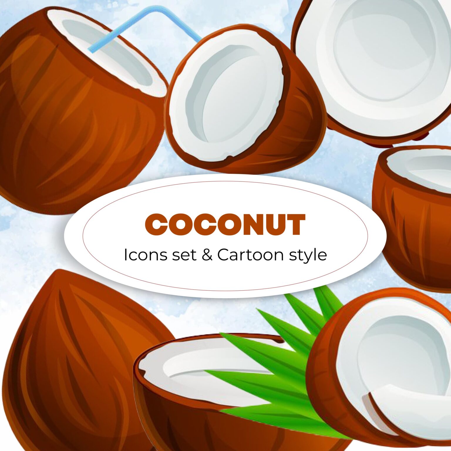 Coconut Water Vector Concept. Realistic Coconut, Water Splas ...