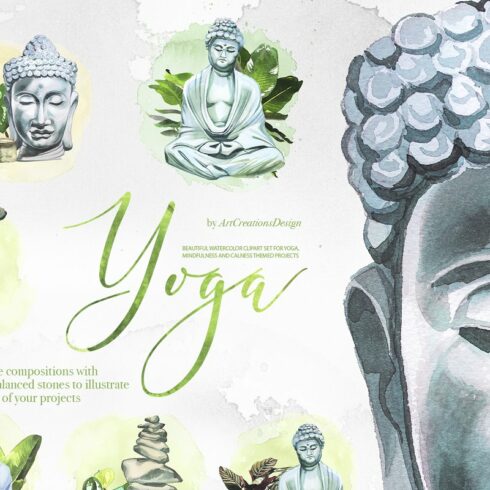 Watercolor Yoga Clipart Set | Master Bundles