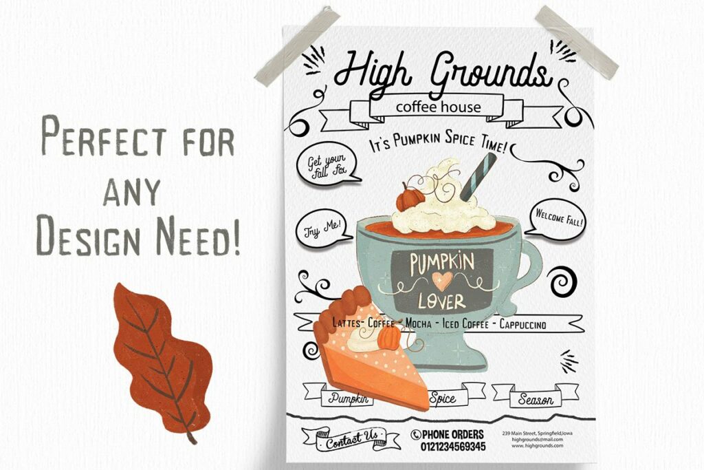 Coffee Pumpkin Spice Season Clipart – MasterBundles