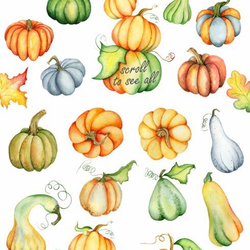 Happy Thanksgiving Pumpkins Clipart | Master Bundles
