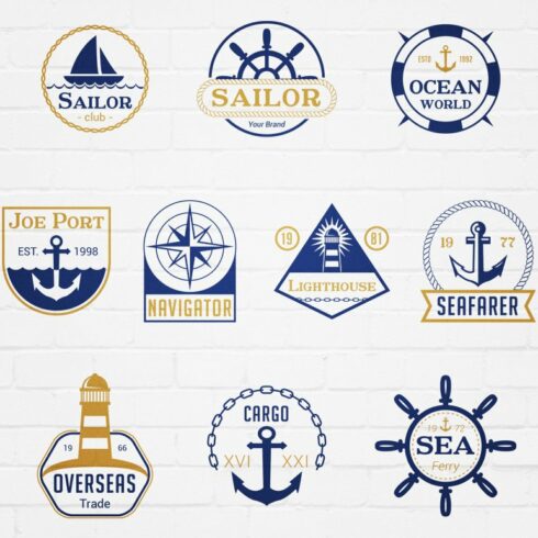 Sea Marine Badges Logos | Master Bundles