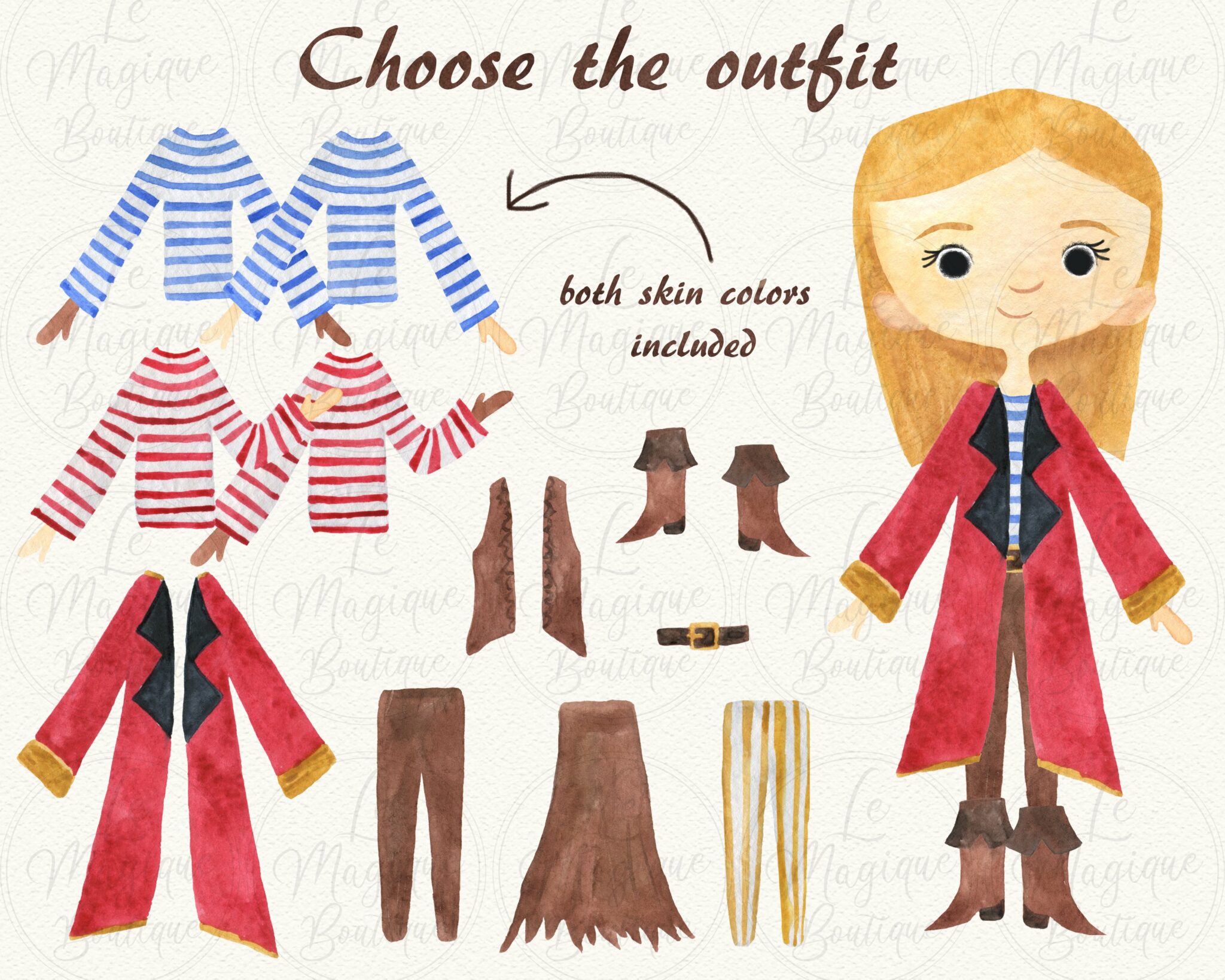 Pirates Watercolor Clipart Set – MasterBundles