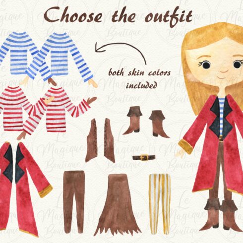 Pirates Watercolor Clipart Set | Master Bundles