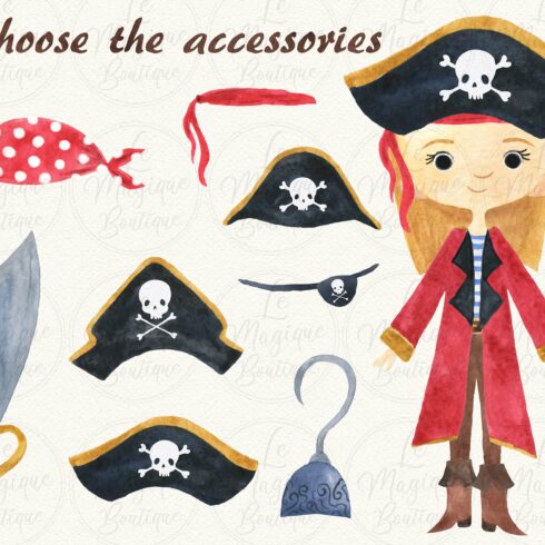 Pirates Watercolor Clipart Set | Master Bundles