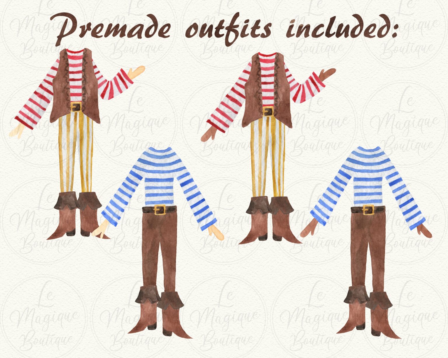 Pirates Watercolor Clipart Set – MasterBundles