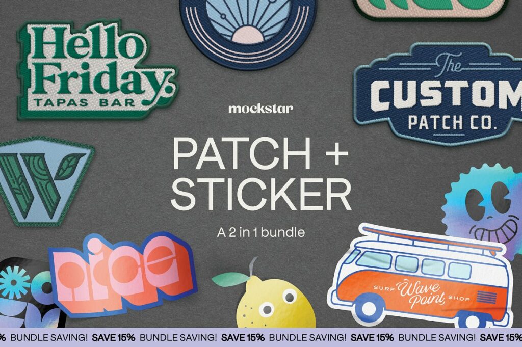 Custom Patch + Sticker Mockup Combo – MasterBundles