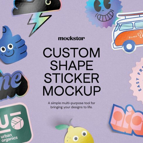Custom Shape Sticker Mockup | Master Bundles