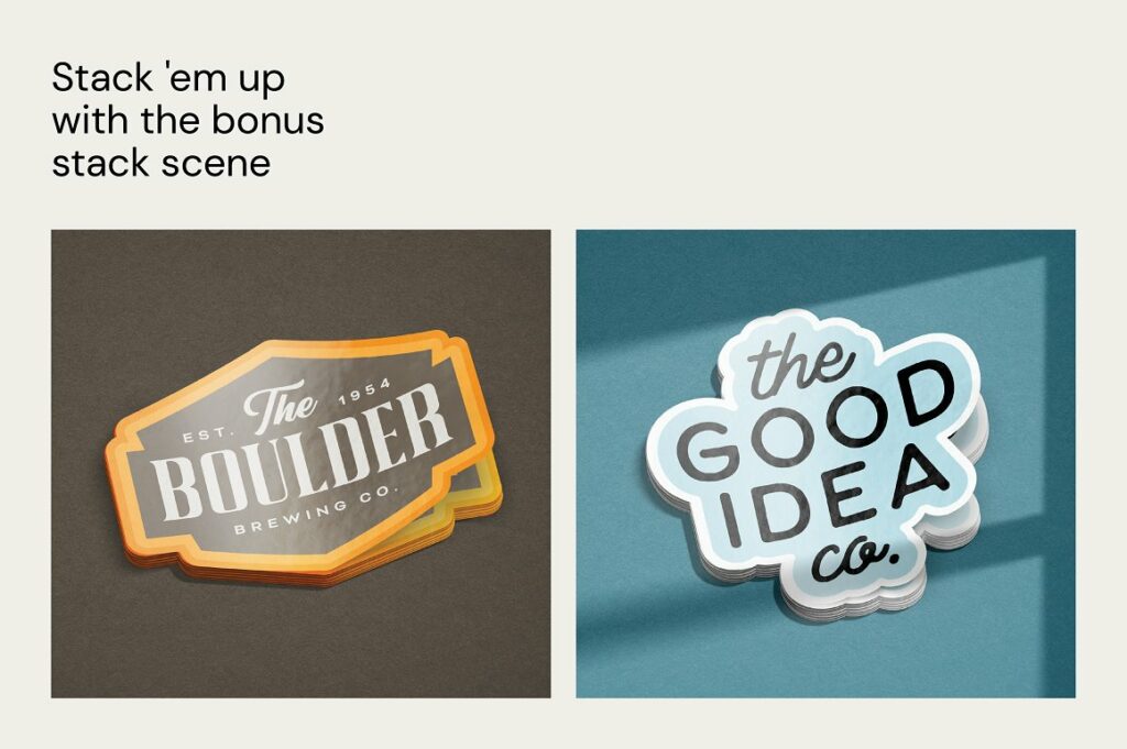 Custom Shape Sticker Mockup – MasterBundles