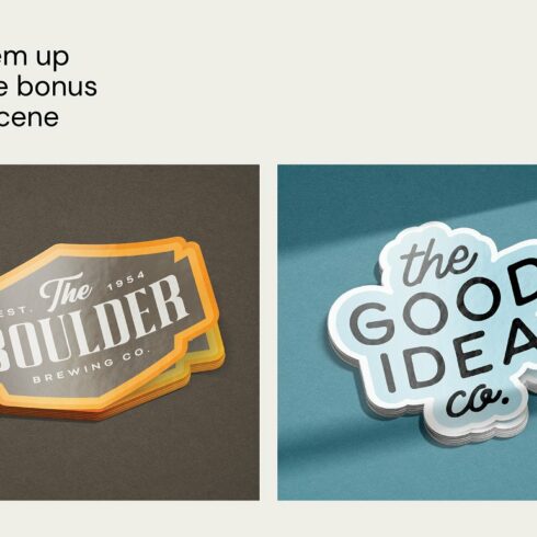 Custom Shape Sticker Mockup | Master Bundles