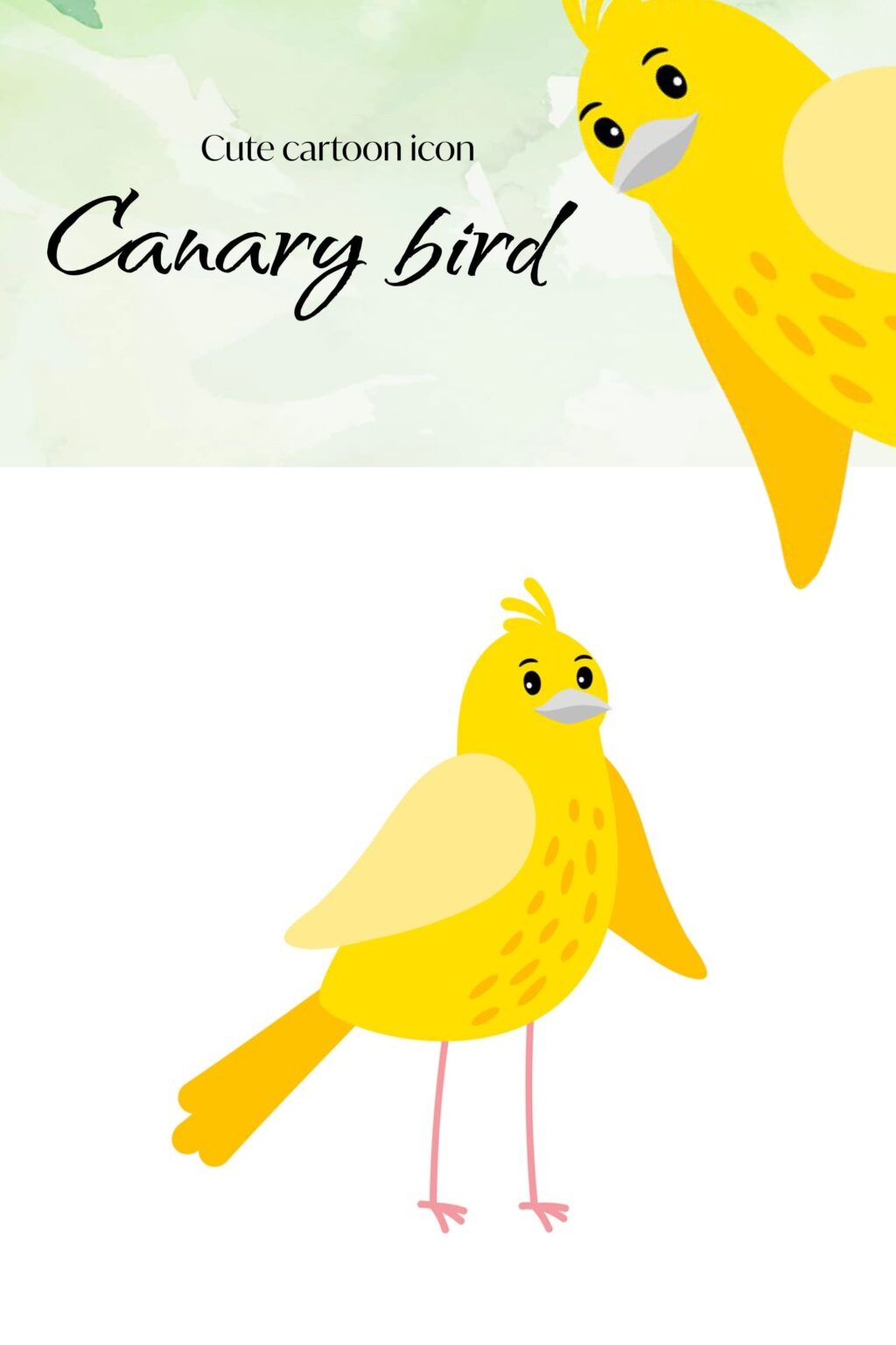 Cute Cartoon Canary Bird Icon – MasterBundles