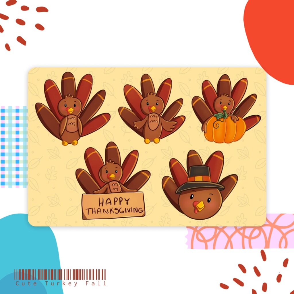 Cute Turkey Fall Clip Art – MasterBundles