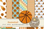 Basketball Digital Papers and Clipart Set | Master Bundles