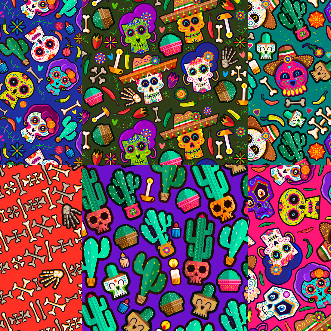 Day of The Dead pattern illustration - MasterBundles