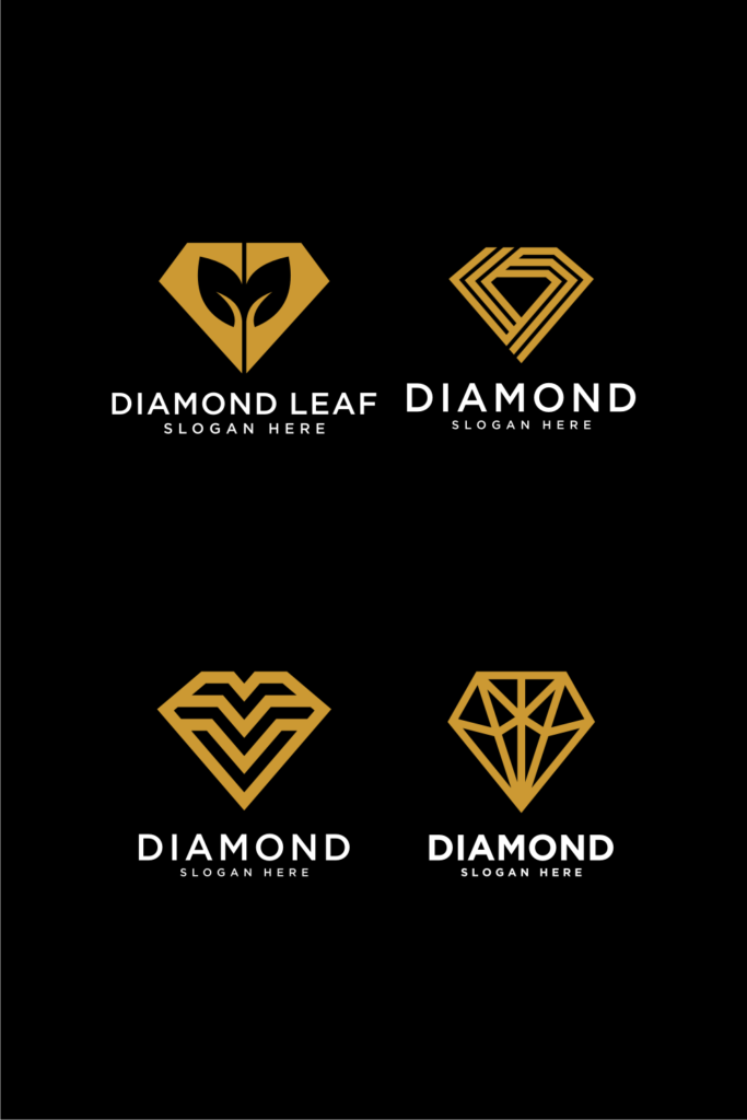 set of diamond logo vector design - MasterBundles
