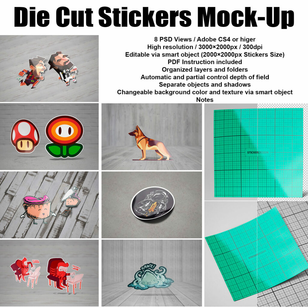 Die Cut Stickers Mock-Up – MasterBundles