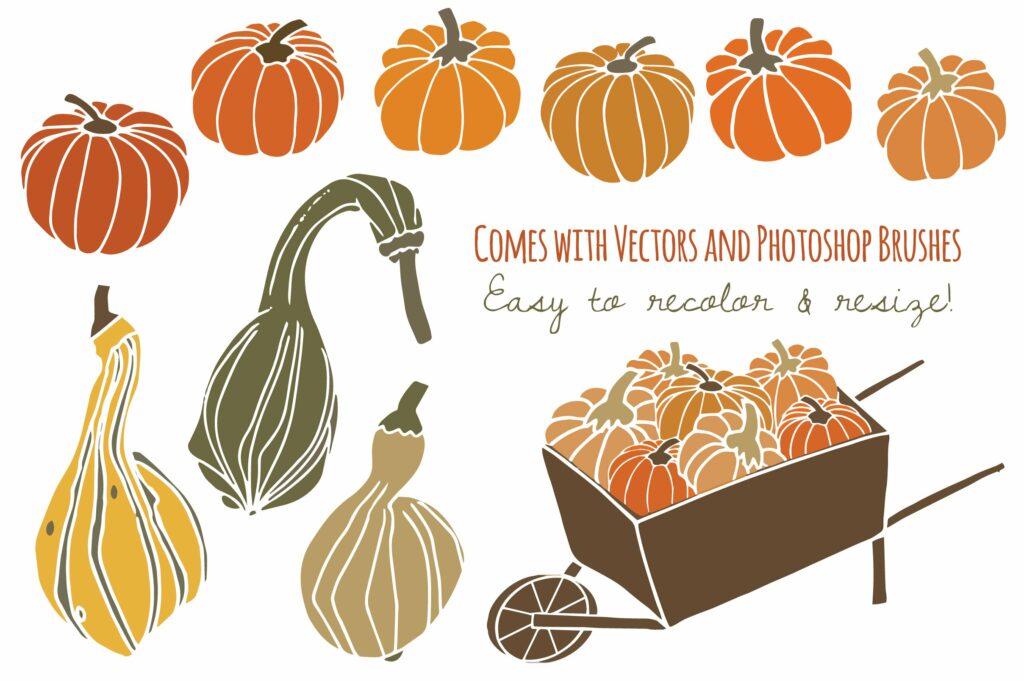 Pumpkins & Gourds Clip Art – MasterBundles